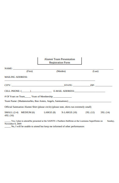 FREE 40+ Alumni Registration Forms in PDF | MS Word
