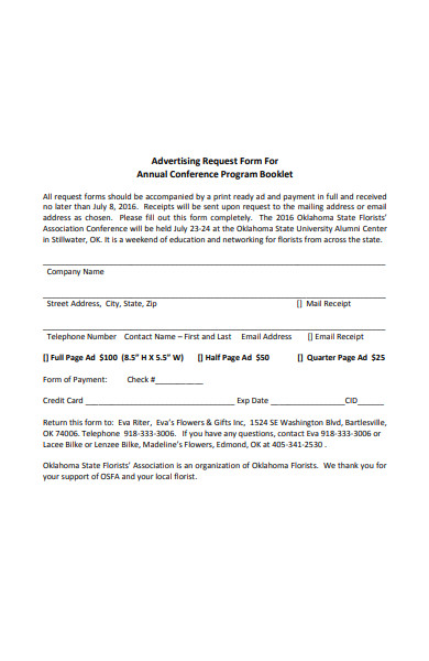 FREE 40+ Advertising Request Forms in PDF | MS Word