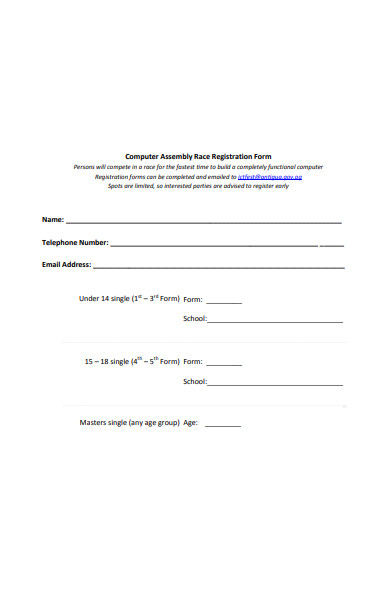 FREE 50+ Race Registration Form in PDF | Ms Word