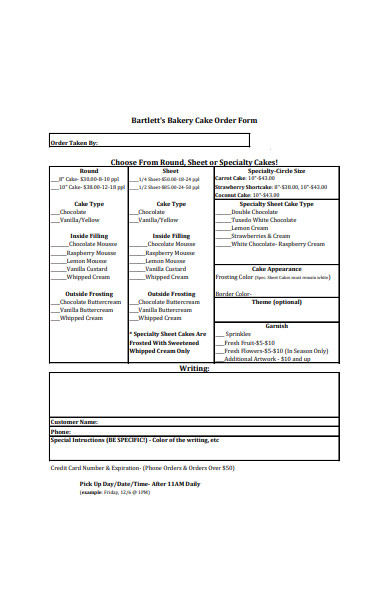 FREE 31+ Bakery Order Forms in PDF | Ms Word | XLS
