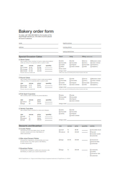 FREE 31+ Bakery Order Forms in PDF | Ms Word | XLS