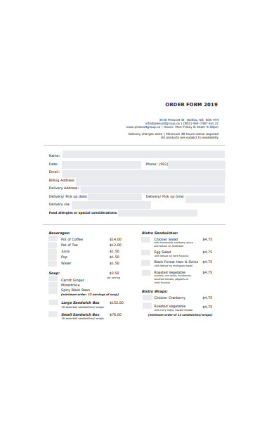 FREE 31+ Bakery Order Forms in PDF | Ms Word | XLS
