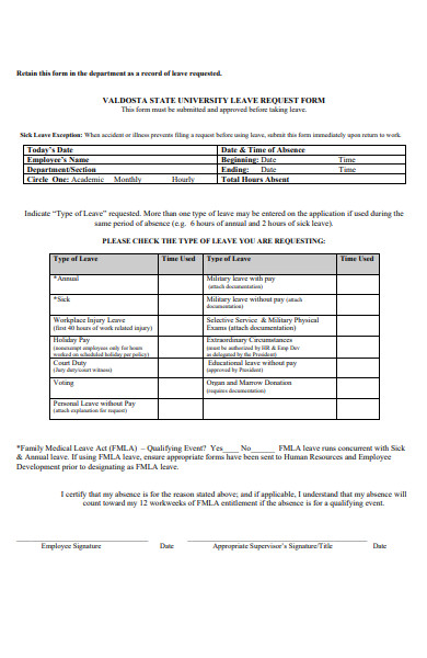 FREE 23+ Employee Leave Request Forms in PDF | MS Word| XLS
