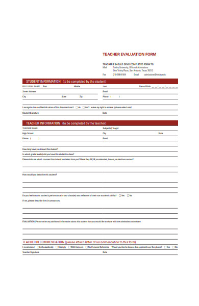 FREE 32+ Teachers Evaluation Forms in PDF | Ms Word