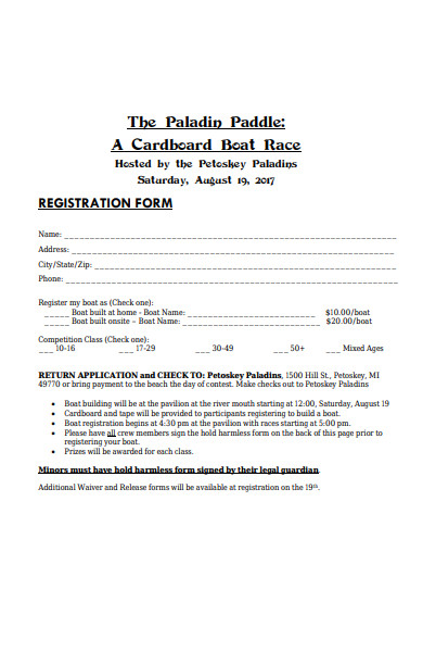 FREE 50+ Race Registration Form in PDF | Ms Word