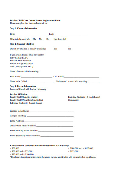 FREE 53+ Childcare Registration Form Samples, PDF, MS Word, Google Docs