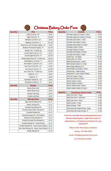 FREE 31+ Bakery Order Forms in PDF | Ms Word | XLS