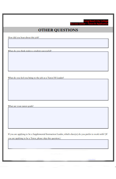 FREE 31+ Tutor Application Forms in PDF | MS Word