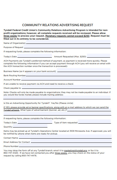 FREE 40+ Advertising Request Forms in PDF | MS Word