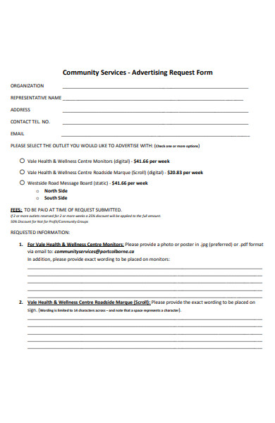 FREE 40+ Advertising Request Forms in PDF | MS Word