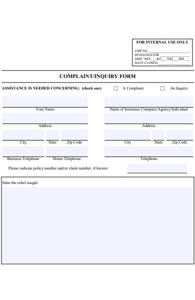 FREE 50+ Inquiry Forms in PDF | MS Word (doc.)