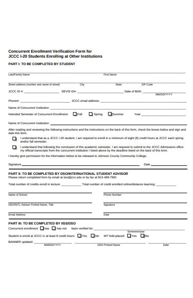 FREE 30+ Enrollment Verification Form Samples, PDF, MS Word, Google Docs