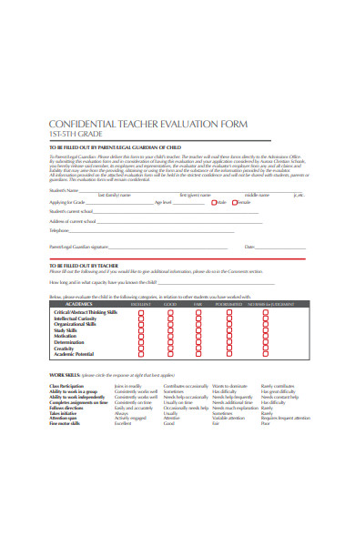 FREE 32+ Teachers Evaluation Forms in PDF | Ms Word