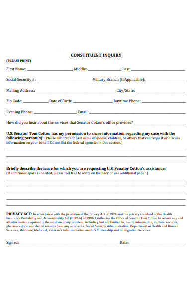 FREE 50+ Inquiry Forms in PDF | MS Word (doc.)