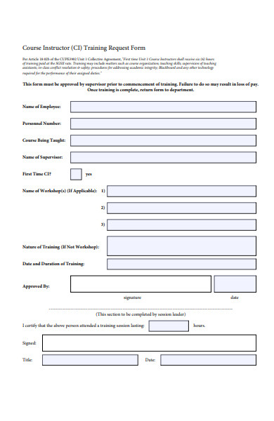 FREE 37+ Training Request Forms in PDF | Ms Word