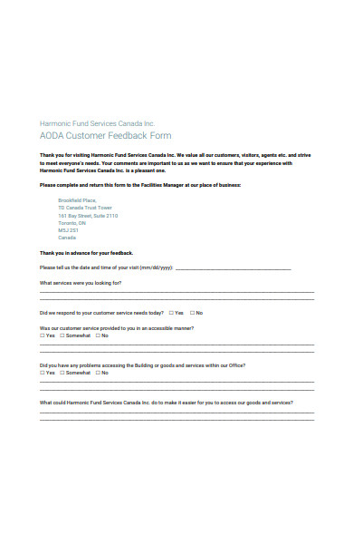 FREE 30+ Customer Feedback Forms in PDF | Ms Word | Excel