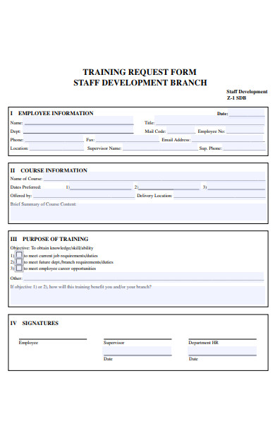 FREE 37+ Training Request Forms in PDF | Ms Word