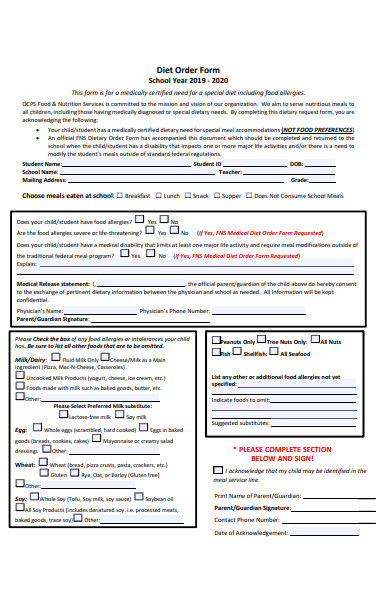 FREE 40+ Food Order Form Samples, PDF, MS Word, Google Docs
