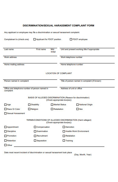 FREE 22+ Harassment Complaint Forms in PDF | MS Word