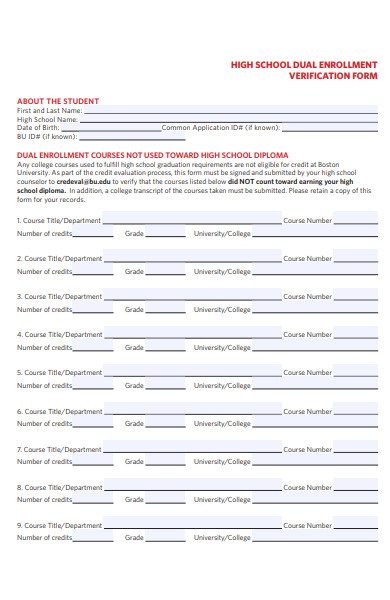 FREE 30+ Enrollment Verification Form Samples, PDF, MS Word, Google Docs