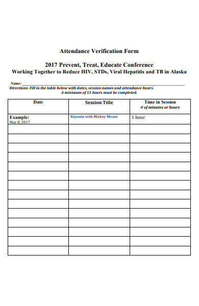 FREE 30+ Attendance Verification Forms in PDF | MS Word