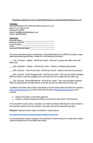 FREE 20+ Advertising Agreement Forms in PDF | Ms Word
