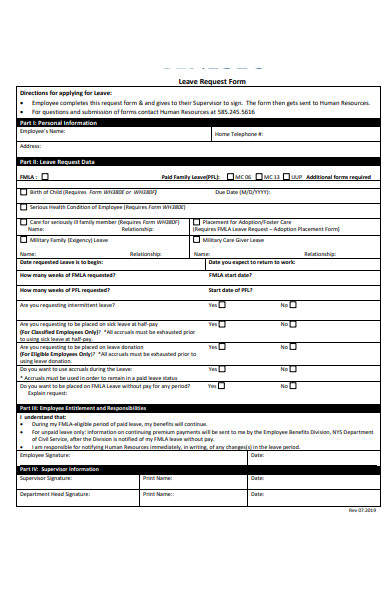 FREE 23+ Employee Leave Request Forms in PDF | MS Word| XLS