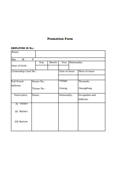 FREE 50+ Promotion Forms in PDF | MS Word