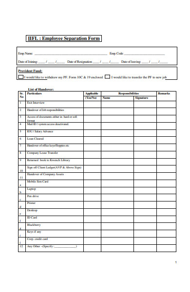 FREE 29+ Employee Resignation Form Samples, PDF, MS Word, Google Docs