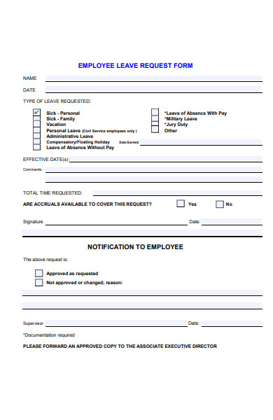 FREE 23+ Employee Leave Request Forms in PDF | MS Word| XLS
