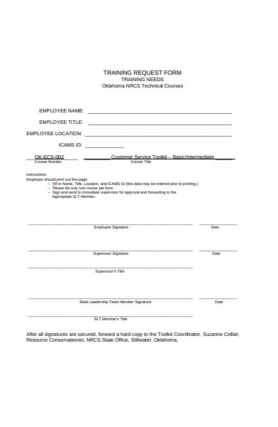 FREE 37+ Training Request Forms in PDF | Ms Word