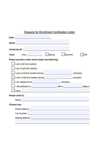 FREE 30+ Enrollment Verification Form Samples, PDF, MS Word, Google Docs