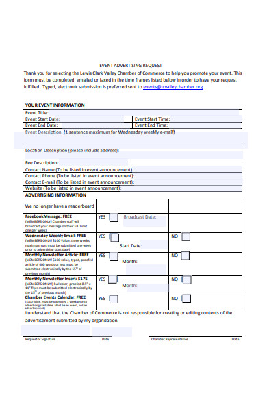 FREE 40+ Advertising Request Forms in PDF | MS Word