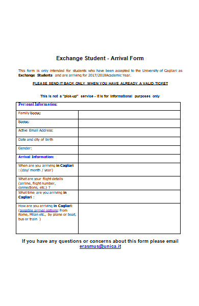 FREE 29+ Arrival Form Samples, PDF, MS Word, Google Docs
