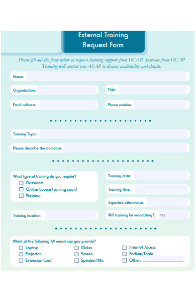 FREE 37+ Training Request Forms in PDF | Ms Word