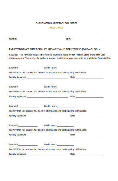FREE 30+ Attendance Verification Forms in PDF | MS Word