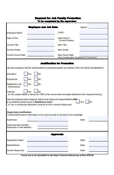 FREE 50+ Promotion Forms in PDF | MS Word