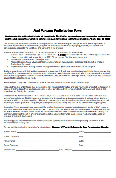 FREE 50+ Participation Forms in PDF | MS Word