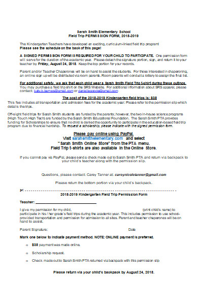 FREE 25+ Field Trip Permission Form Samples, PDF, MS Word, Google Docs ...