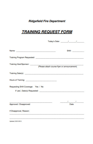 FREE 37+ Training Request Forms in PDF | Ms Word