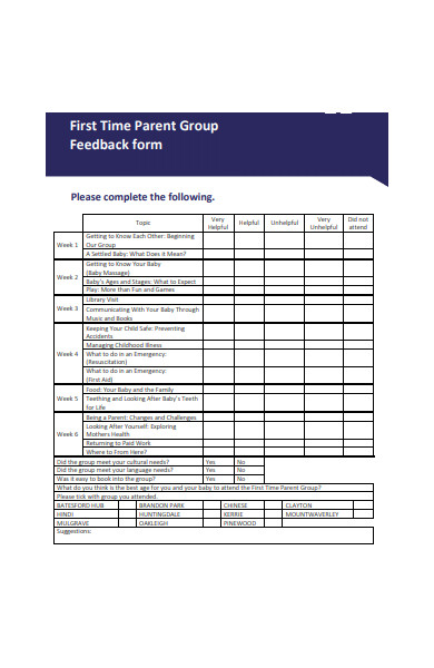 FREE 29+ Parent Feedback Forms in PDF | Ms Word | Excel