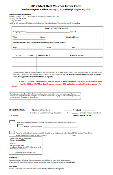 FREE 51+ Food and Beverage Order Forms in PDF | Ms Word
