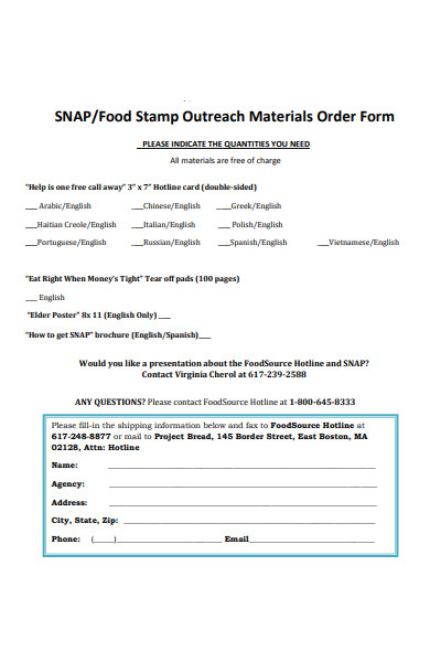 FREE 40+ Food Order Form Samples, PDF, MS Word, Google Docs