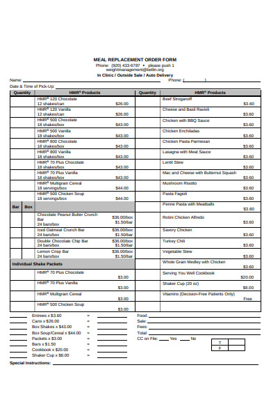 FREE 51+ Food and Beverage Order Forms in PDF | Ms Word