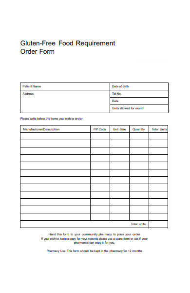 FREE 51+ Food and Beverage Order Forms in PDF | Ms Word
