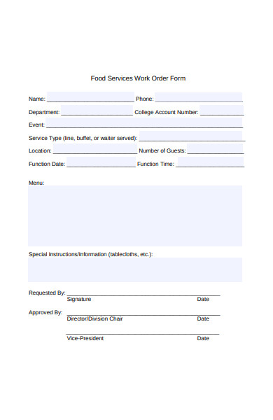 FREE 36+ Sample Food Order Forms in PDF | MS Word