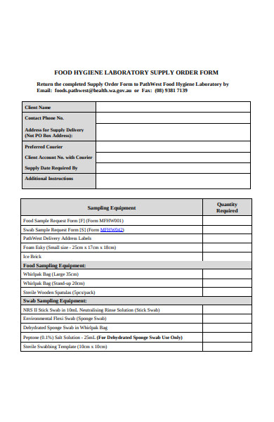 FREE 40+ Food Order Form Samples, PDF, MS Word, Google Docs