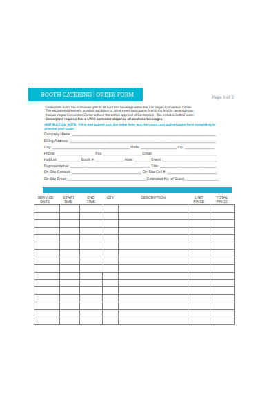 FREE 51+ Food and Beverage Order Forms in PDF | Ms Word