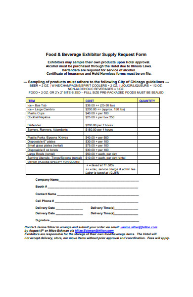 FREE 51+ Food and Beverage Order Forms in PDF | Ms Word