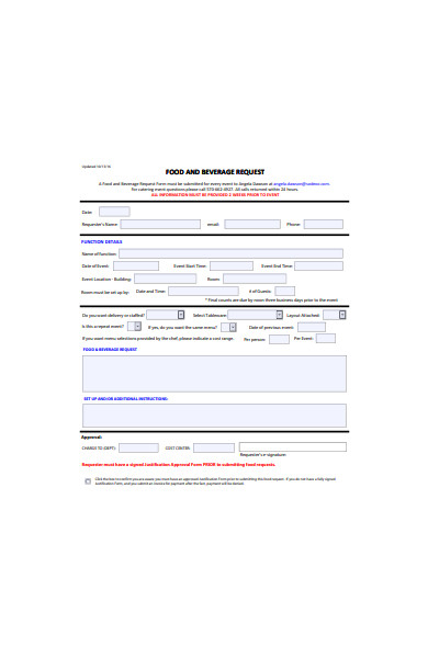 FREE 51+ Food and Beverage Order Forms in PDF | Ms Word